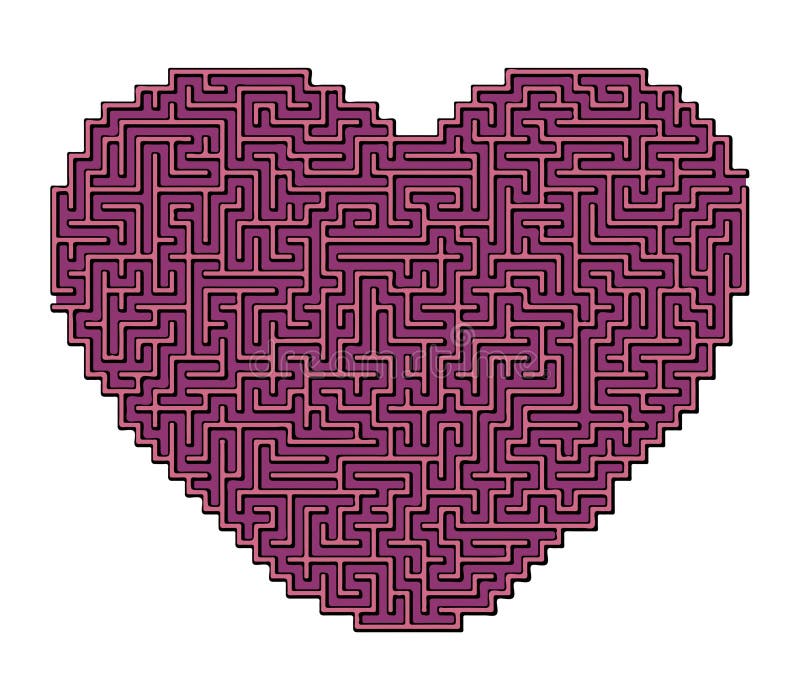 Vector Heart Maze stock vector. Illustration of complex - 278453509