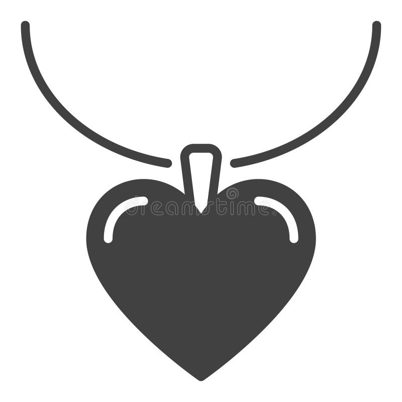 Vector Heart Necklace Icon Symbol - Love Sign Stock Vector ...