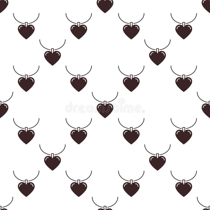 Vector Heart Necklace Seamless Pattern Symbol - Love and Romantic ...