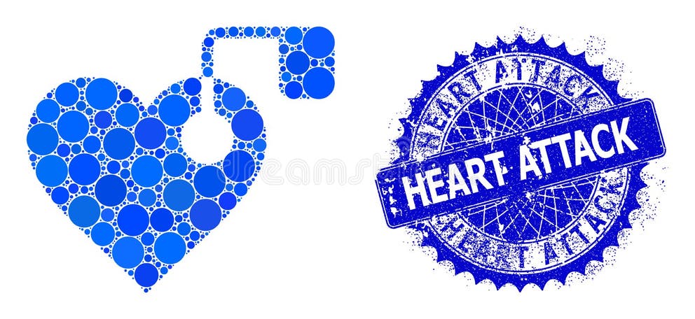 Vector Heart Pacemaker Collage of Small Circles and Textured Heart ...