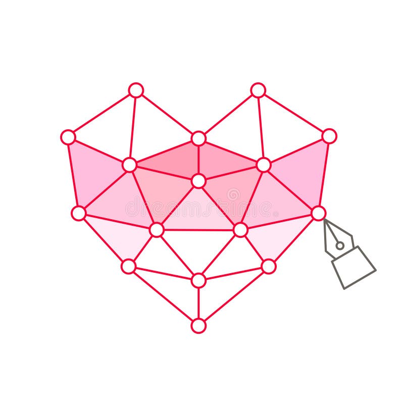 Vector Heart and a Pen Tool Stock Illustration - Illustration of design ...