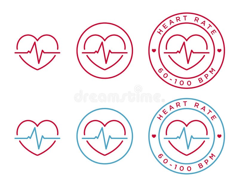 Vector heart rate icons stock vector. Illustration of electrocardiogram ...