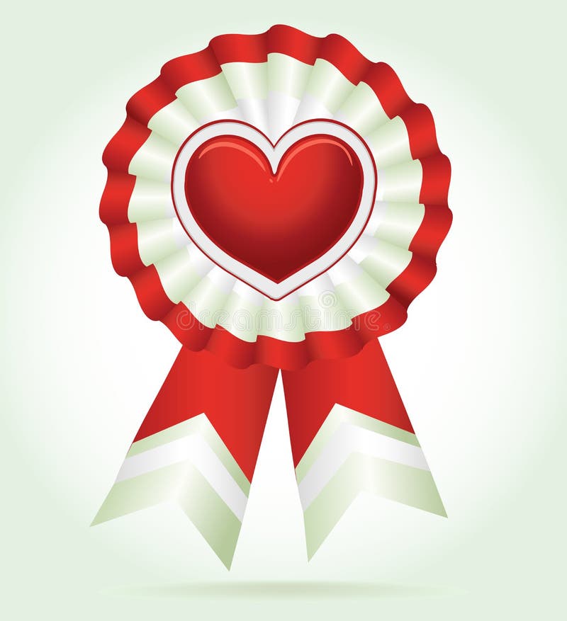 Heart Award Flat Icon. Medal with Heart Color Icons in Trendy Flat ...