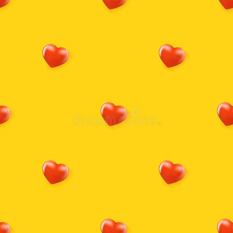 Vector Heart Seamless Pattern Background with Orange Layout. Beautiful ...