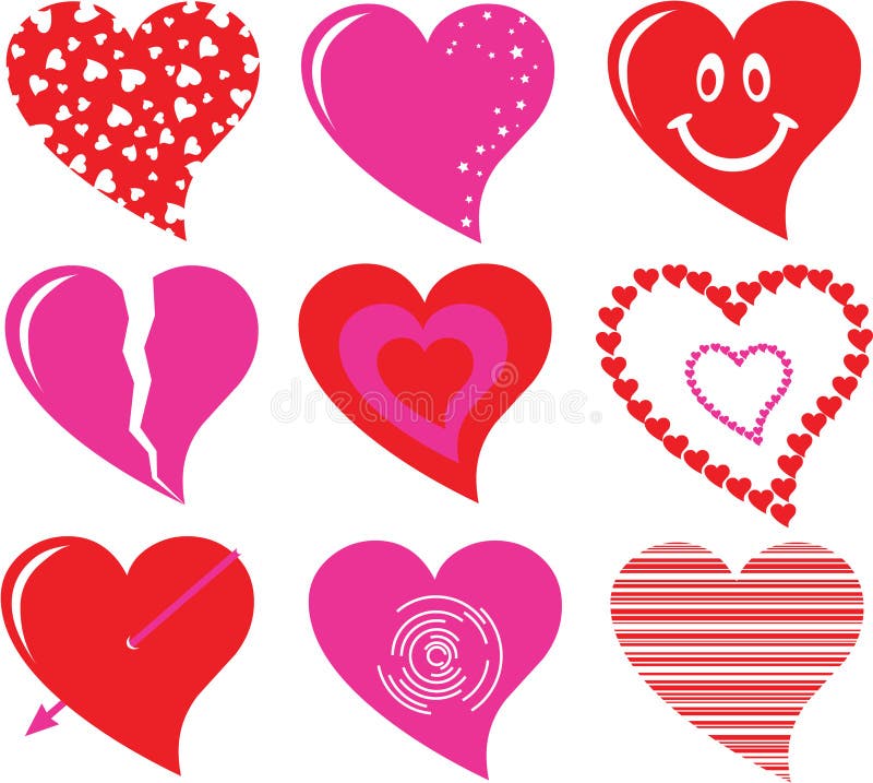 Vector heart set stock vector. Illustration of couple - 7802056