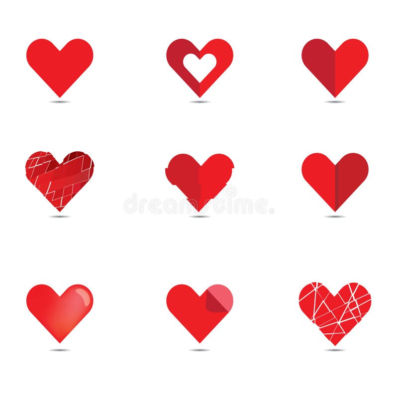 Vector heart set stock illustration. Illustration of holiday - 51179658