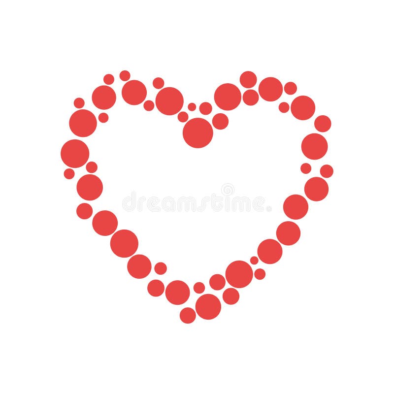Vector Heart Shape from Red Dots. Halftone Effect. Symbol and Logo ...