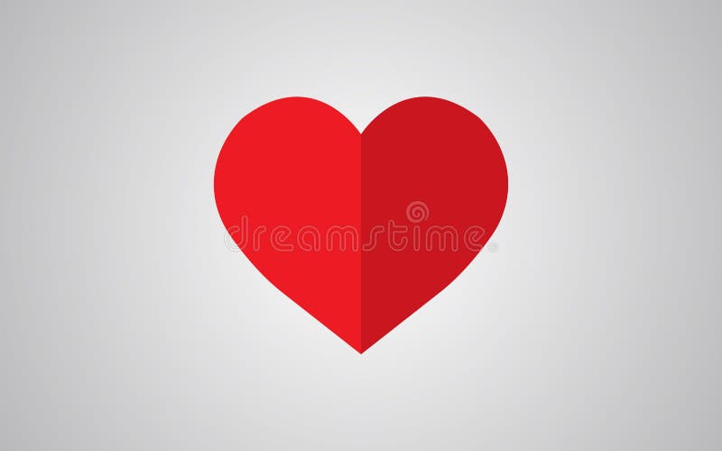 Vector Heart Shape Symbol with Shadow Stock Vector - Illustration of ...