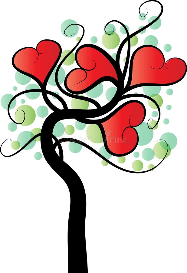 Vector heart shape tree stock illustration. Illustration of drawing ...