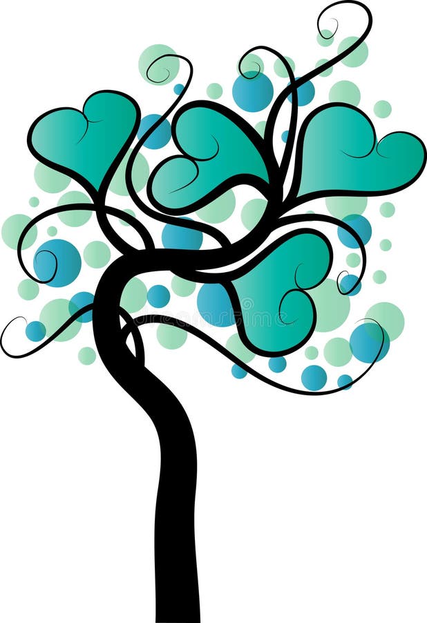 Vector heart shape tree stock illustration. Illustration of valentines ...