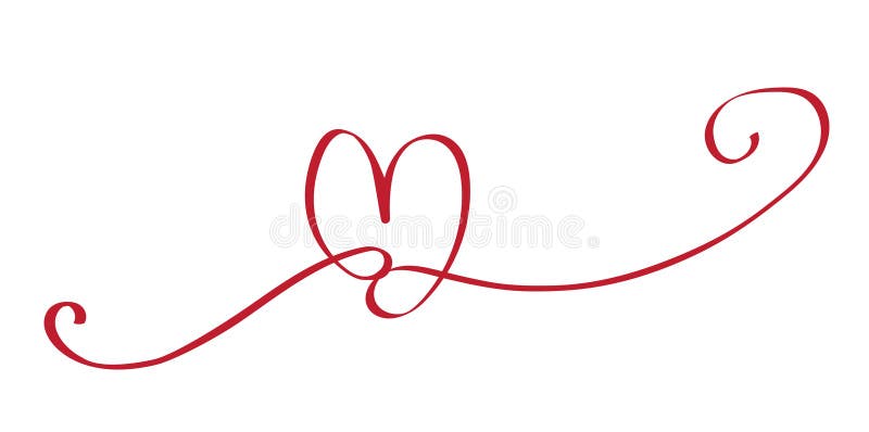 Vector Heart Swirl Hand Written Text. Stock Vector - Illustration of ...