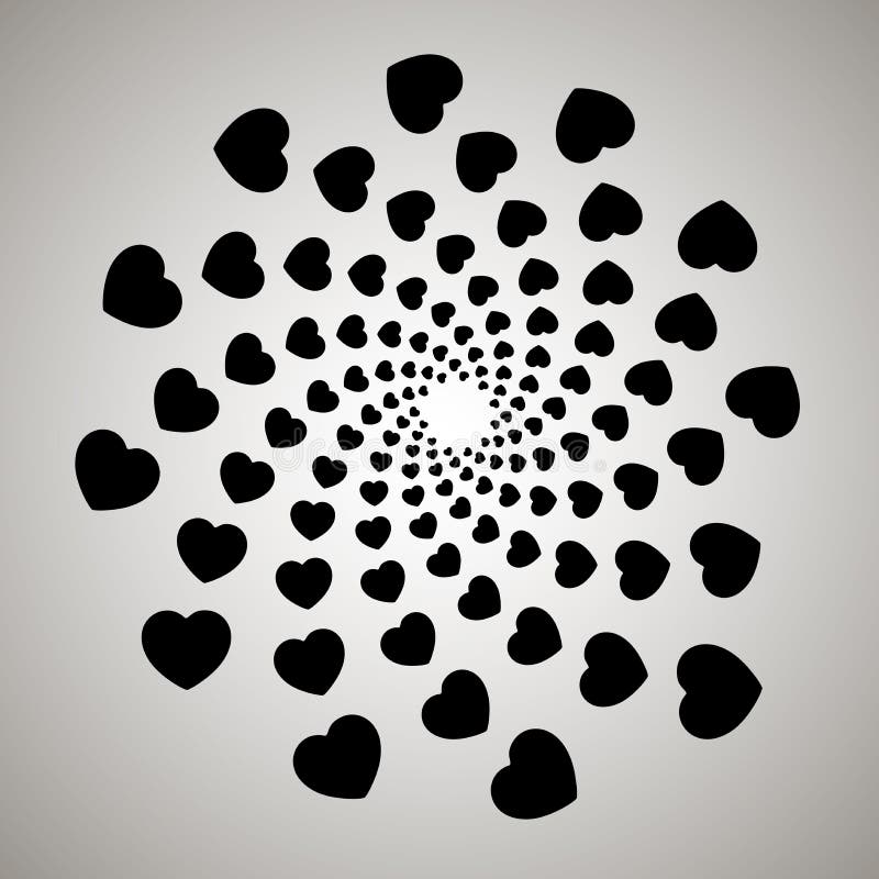 3D Heart Vortex Monochrome Poster Template. Stock Illustration ...