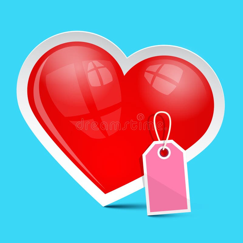 Vector Heart Symbol with Empty Label Stock Vector - Illustration of ...