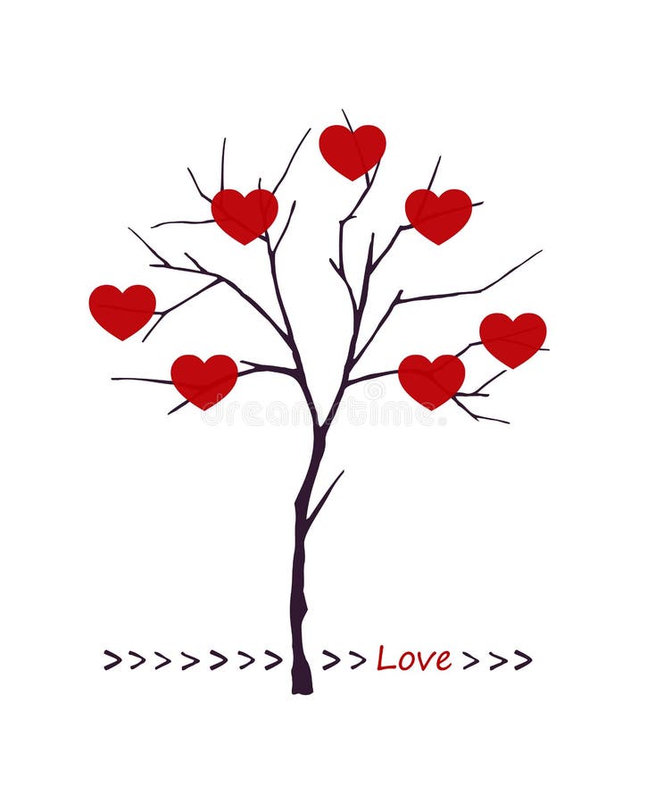 Vector heart tree. stock vector. Illustration of valentine - 65385304