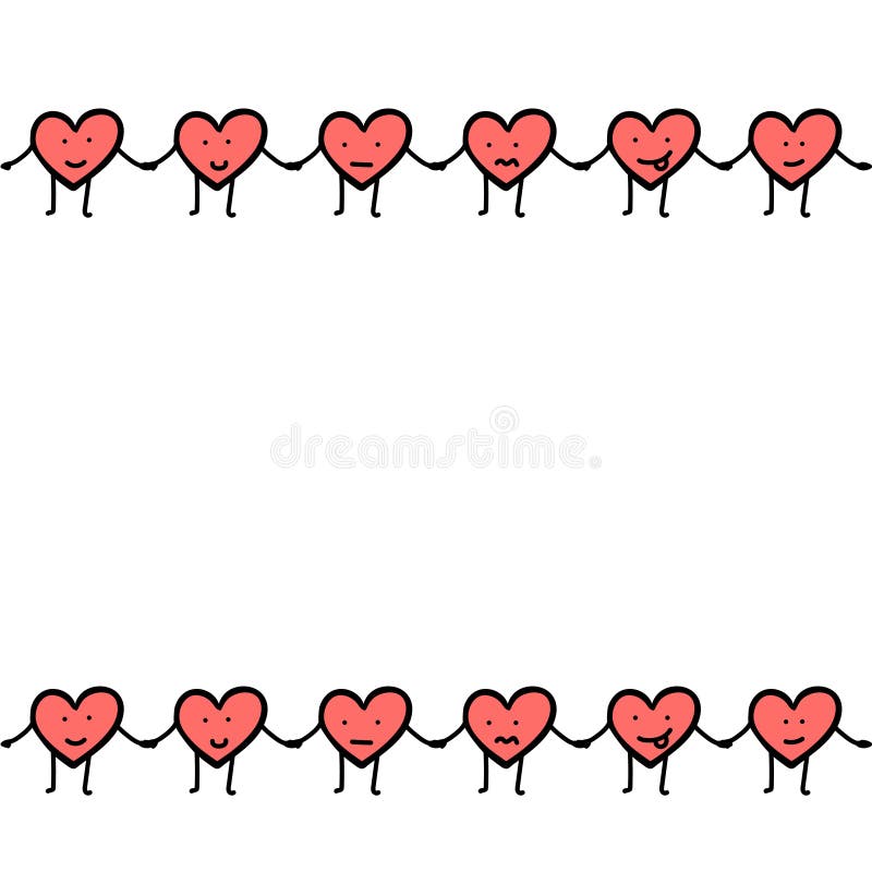 Vector Hearts Cartoon Background Stock Vector - Illustration of ...