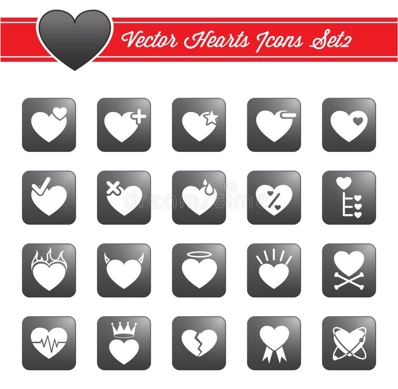 Vector hearts icons stock illustration. Illustration of meccanical ...
