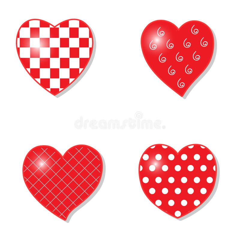 Vector Hearts Set. Hand Drawn. Stock Illustration - Illustration of ...