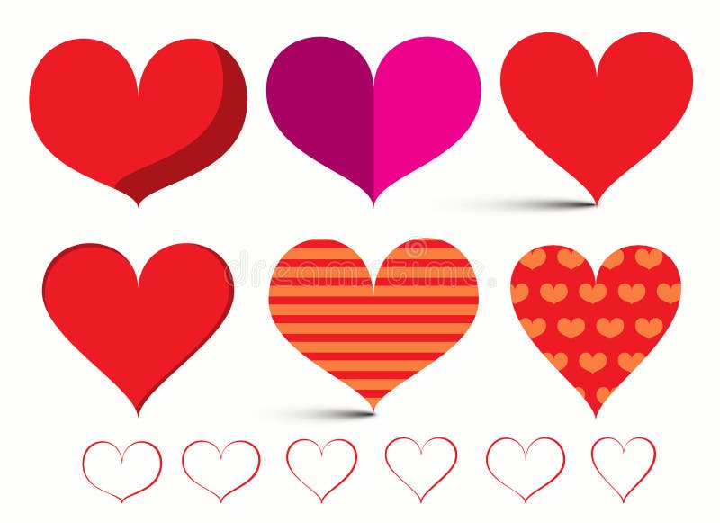 Vector Hearts Set. stock vector. Illustration of icons - 82729995