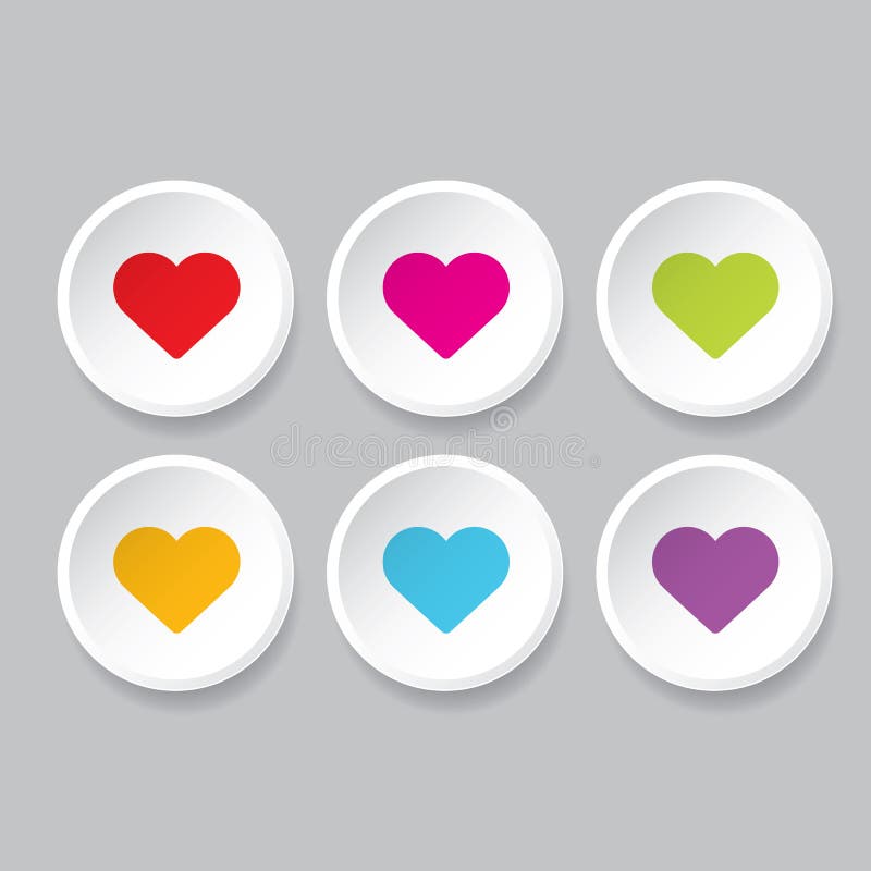 Vector Hearts Set. Heart Sign Collection Stock Vector - Illustration of ...