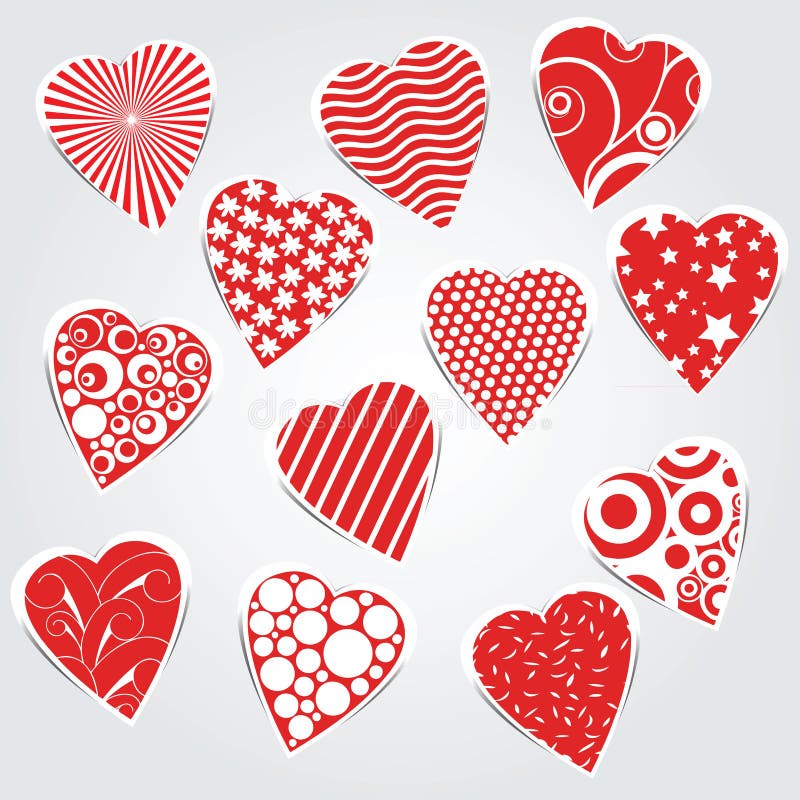 Vector hearts card stock vector. Illustration of cute - 44253675