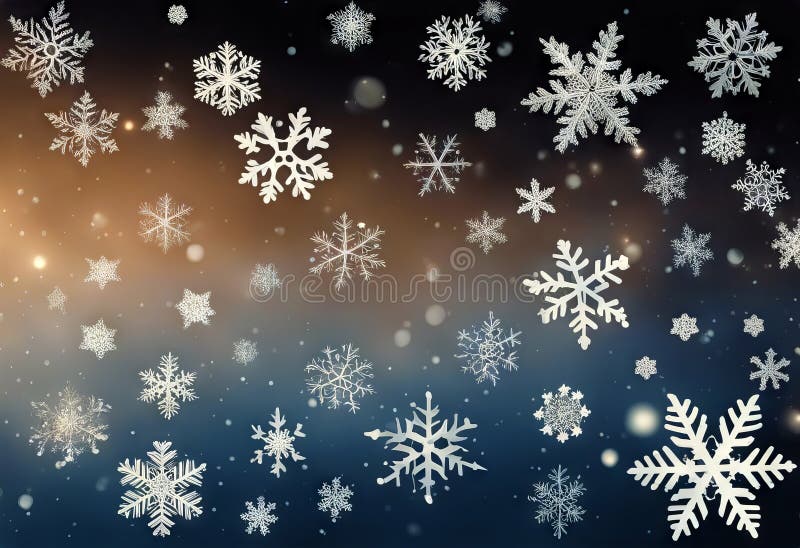 Vector Heavy Snowfall Snowflakes in Different Shapes and Forms. Many ...