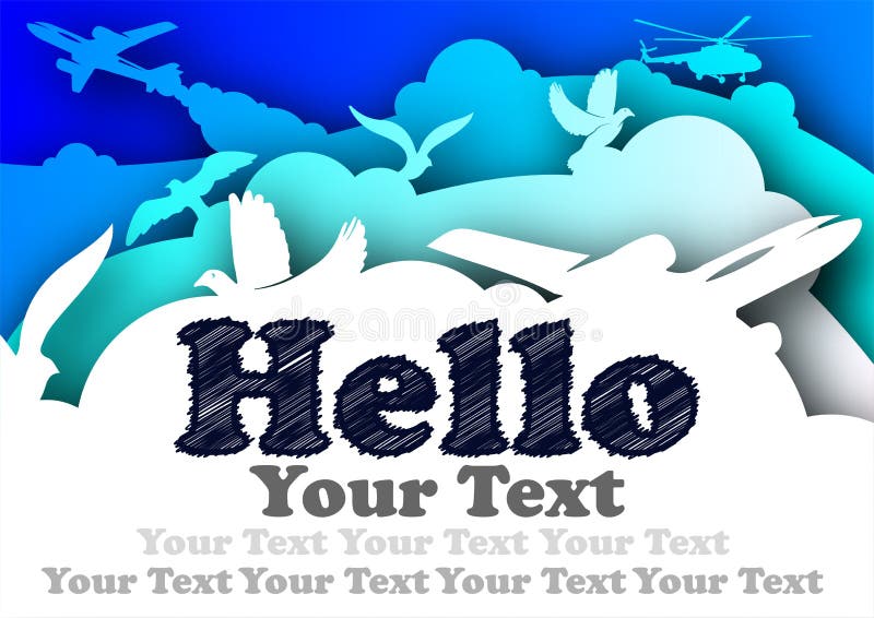 Vector Hello in Paper Art Style Stock Illustration - Illustration of ...