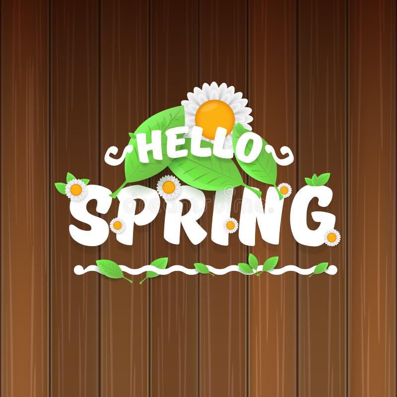 Vector Hello Spring Banner with Text and Flowers. Hello Spring Slogan ...