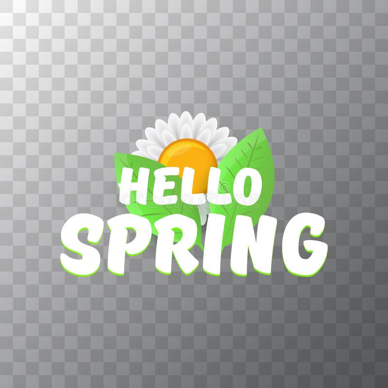 Vector Hello Spring Cut Paper Banner with Text and Flowers. Hello ...