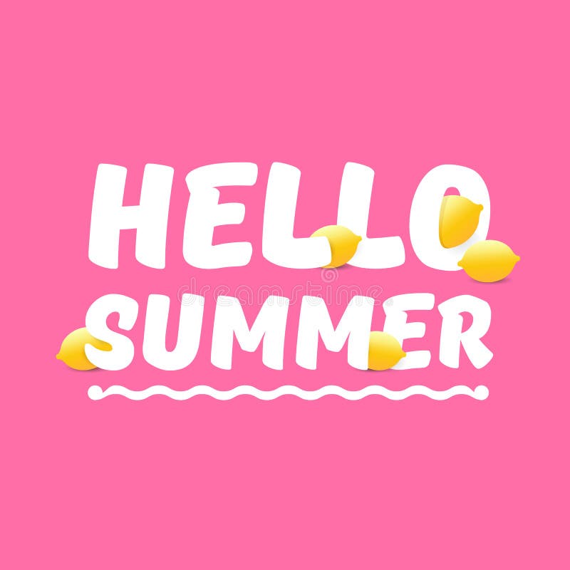 Vector Hello Summer Beach Party Flyer Design Template with Fresh Lemon ...