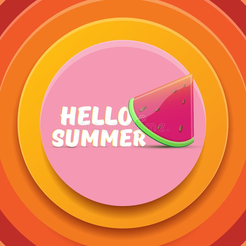 Vector Hello Summer Beach Party Flyer Design Template with Fresh ...