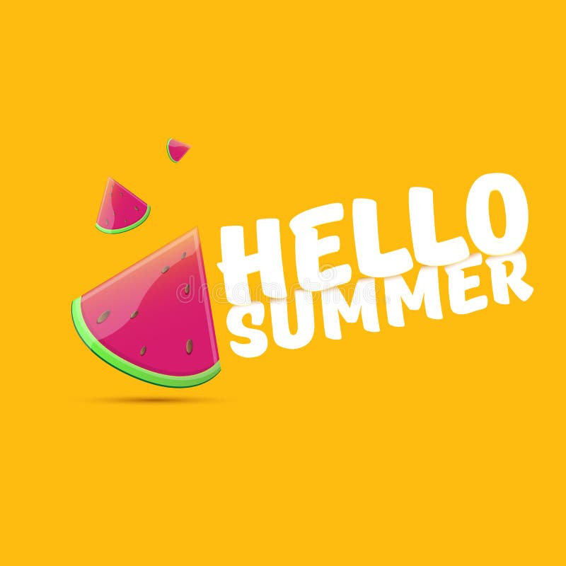 Vector Hello Summer Beach Party Flyer Design Template with Fresh ...