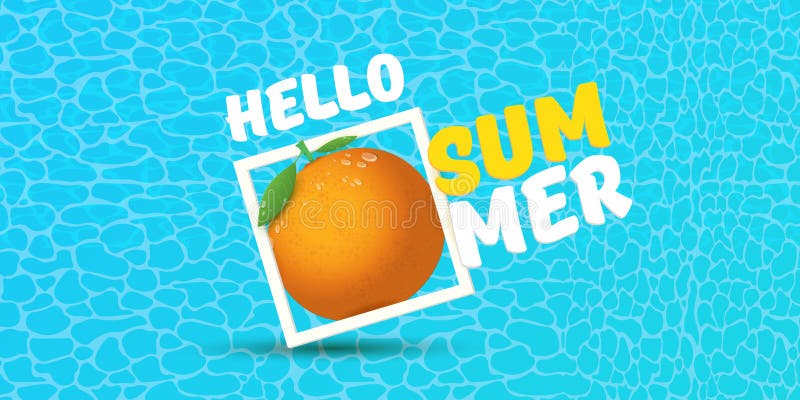 Vector Hello Summer Horizontal Banner or Flyer Design Template with ...