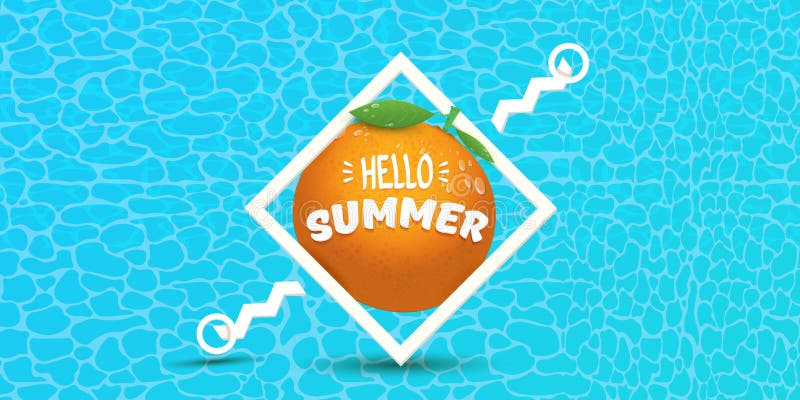 Vector Hello Summer Horizontal Banner or Flyer Design Template with ...