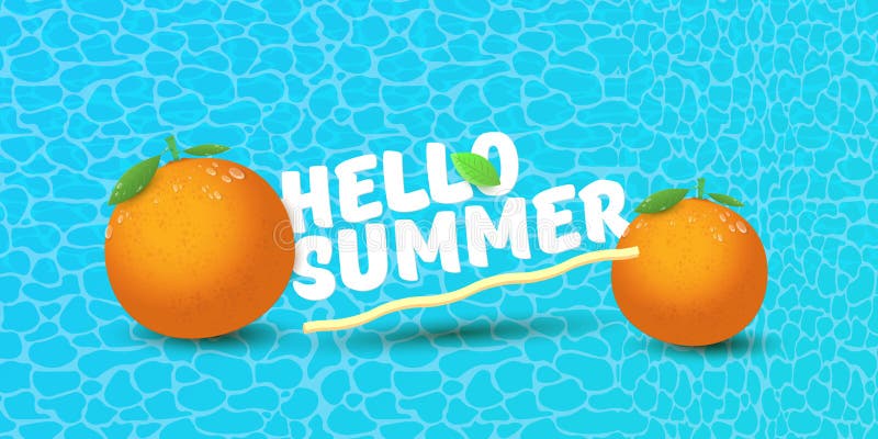 Vector Hello Summer Horizontal Banner or Flyer Design Template with ...