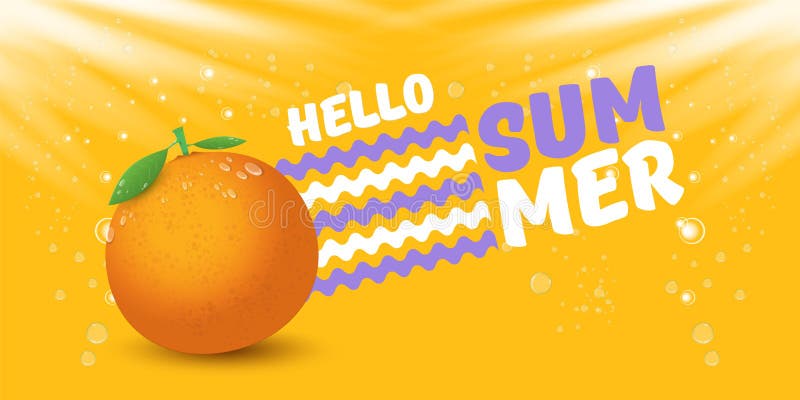 Vector Hello Summer Horizontal Banner or Flyer Design Template with ...