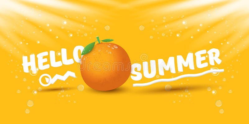 Vector Hello Summer Horizontal Banner or Flyer Design Template with ...
