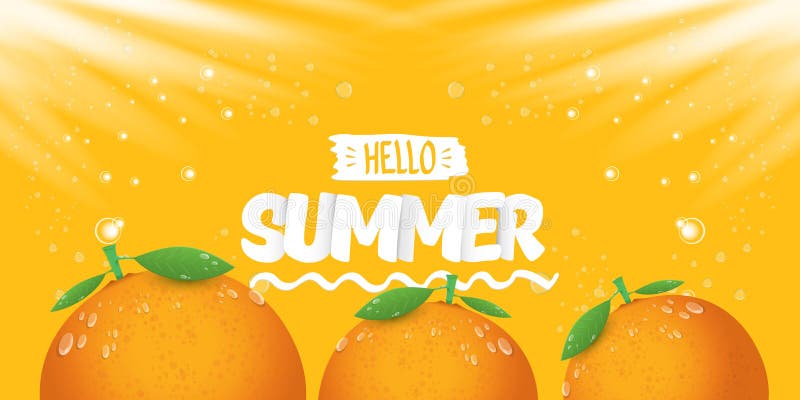 Vector Hello Summer Horizontal Banner or Flyer Design Template with ...