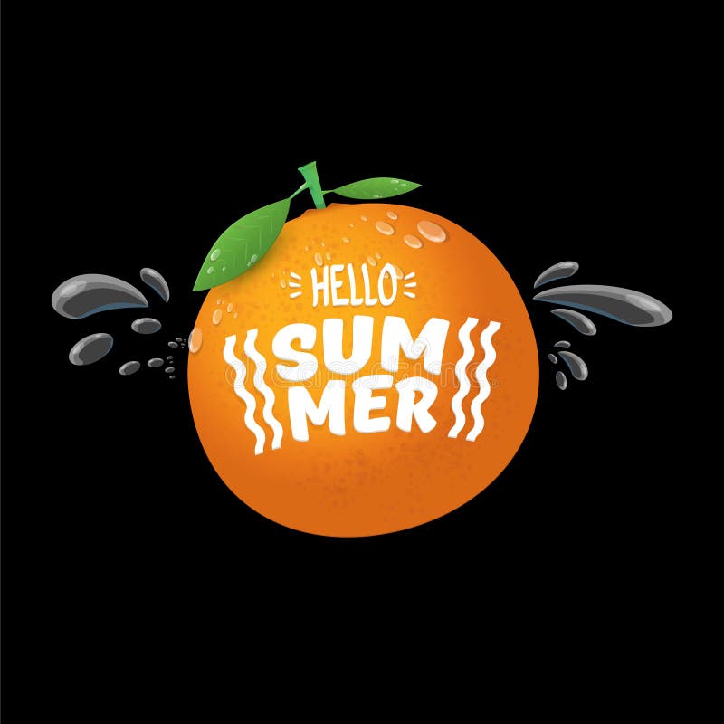 Vector Hello Summer Poster and Flyer Design Template with Fresh Orange ...