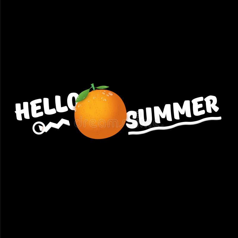Vector Hello Summer Poster and Flyer Design Template with Fresh Orange ...