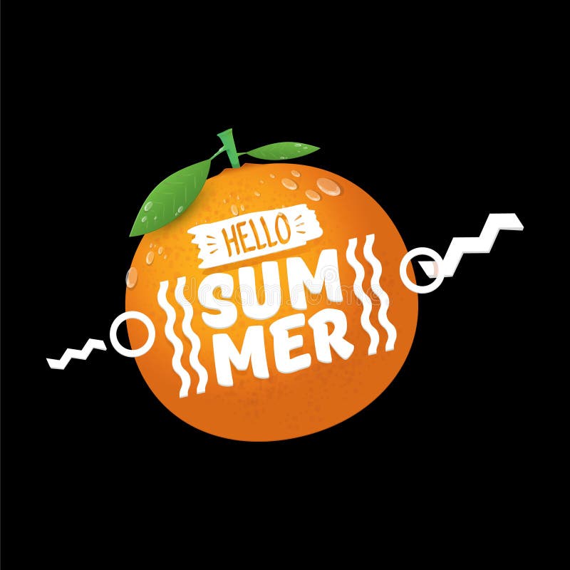 Vector Hello Summer Poster and Flyer Design Template with Fresh Orange ...