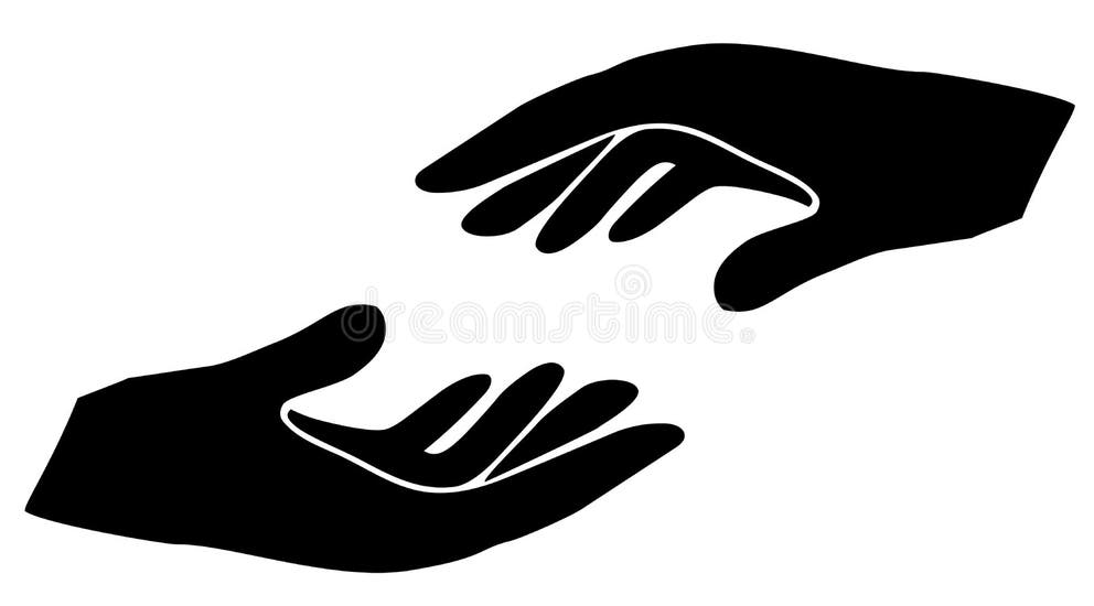 Vector Illustration of Helping Hands Sihlouette. Stock Vector ...