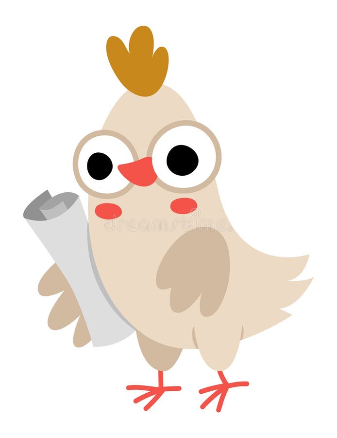 Vector Hen Engineer with Blueprint. Construction Site Worker ...