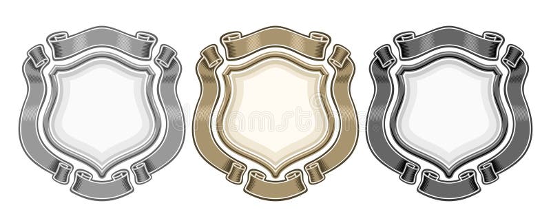 Vector Heraldic Emblems Set Stock Vector - Illustration of badge ...