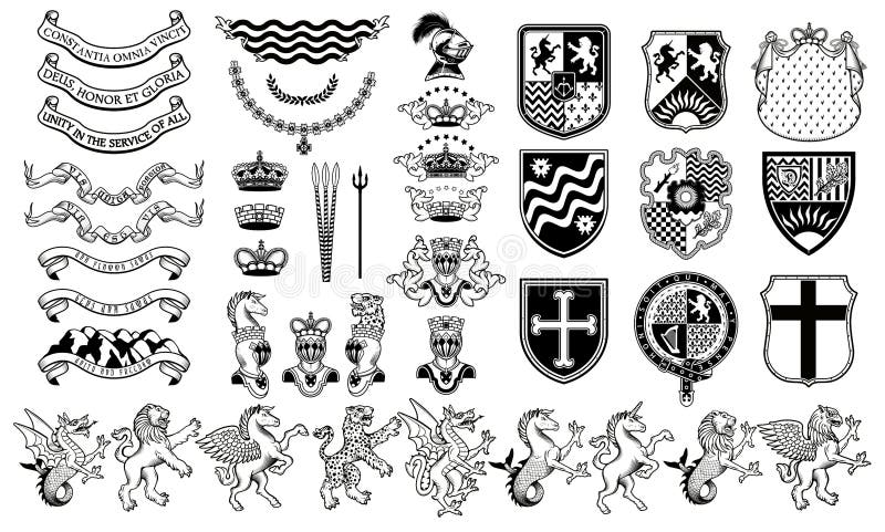 Heraldic Beasts. Vector Illustration. Stock Vector - Illustration of ...