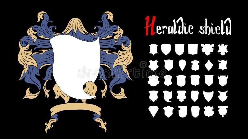 Vector Heraldic Shield Set, Stock Illustration - Illustration of ...