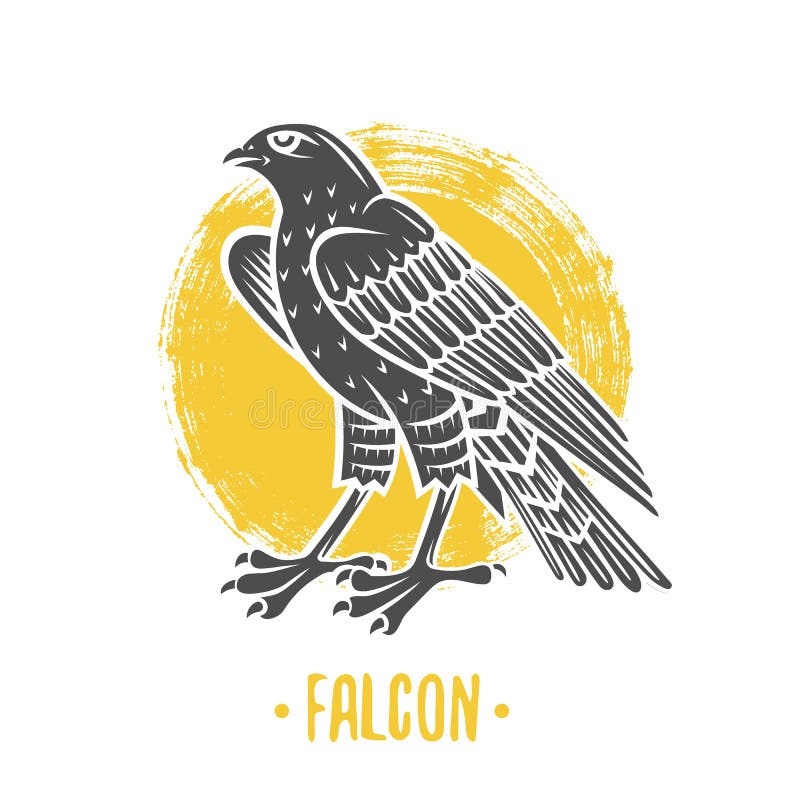 Falcon Heraldry Coat Of Arms. Labels, Emblems And Design Elements For ...
