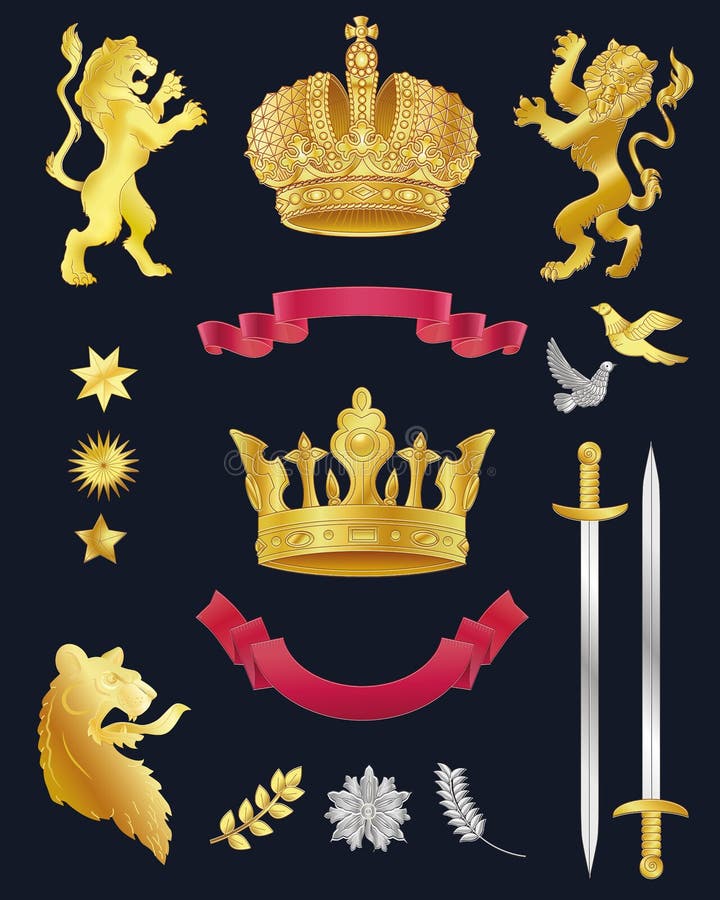 Vector Heraldry Emblem Collection. Stock Vector - Illustration of ...