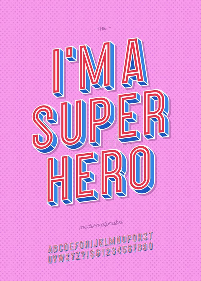 Vector Hero Typeface Trendy Typography Colorful Style Stock Vector ... Vector Hero Typeface Trendy Typography Colorful Style Stock Vector ...