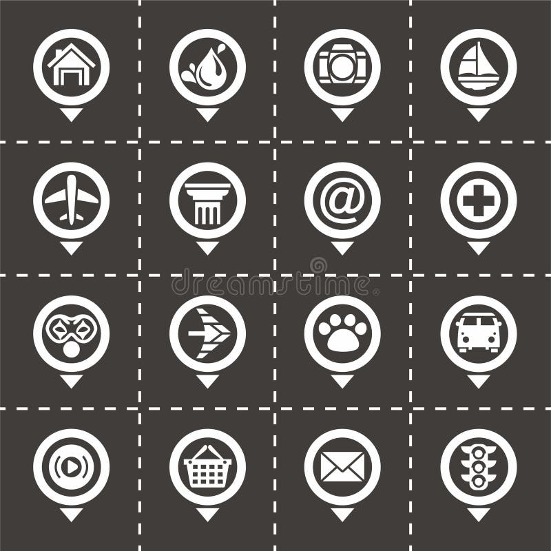 Vector Het Pictogramreeks Van De Kaartwijzer Vector Illustratie ... Vector Het Pictogramreeks Van De Kaartwijzer Vector Illustratie ...