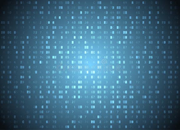 Vector Hexadecimal Code Blue Background. Big Data and Programming ...